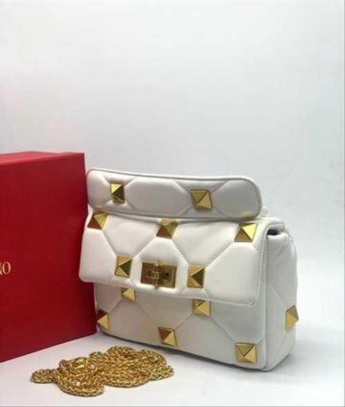 Сумка valentino roman stud белая