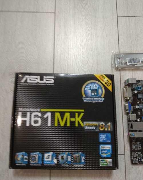 Материнская плата asus H61M-K с процессором новые