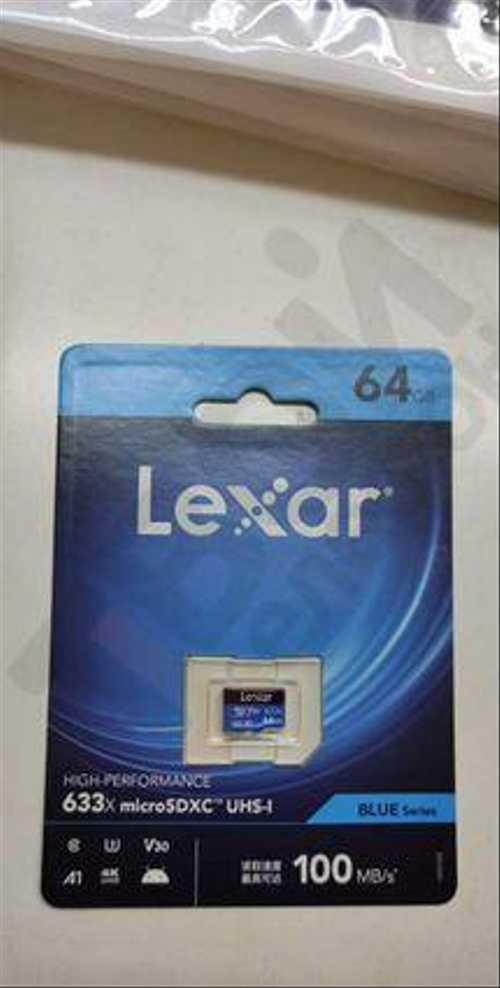 Карта памяти 64 гб Lexar