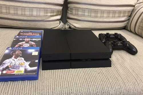 Продам Sony PS4, 1тб, 2 геймпада, 3игры