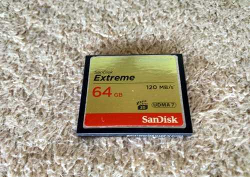 Карта памяти SanDisk Extreme CF 64Гб 120MB/s