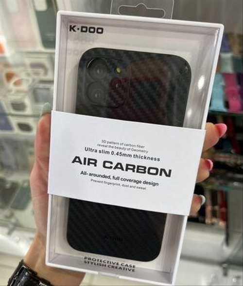 Чехол K-DOO Air Carbon для iPhone 12 black
