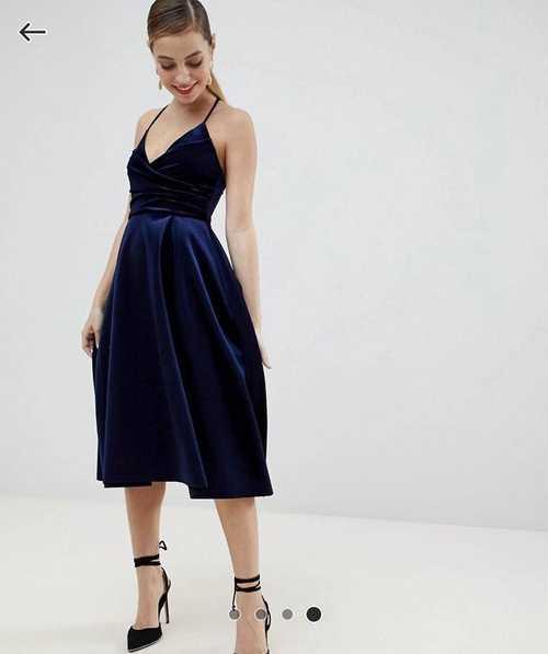 Бархатное платье миди для выпускного