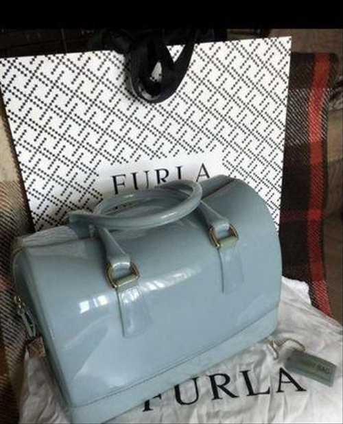 Сумка Furla Candy Bag, голубая, с пыльником