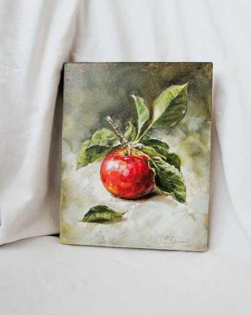 Картина маслом "Спелое яблоко"