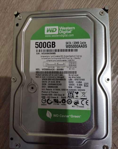 Жесткий диск WD Green WD5000aads-00S9B0 500Gb