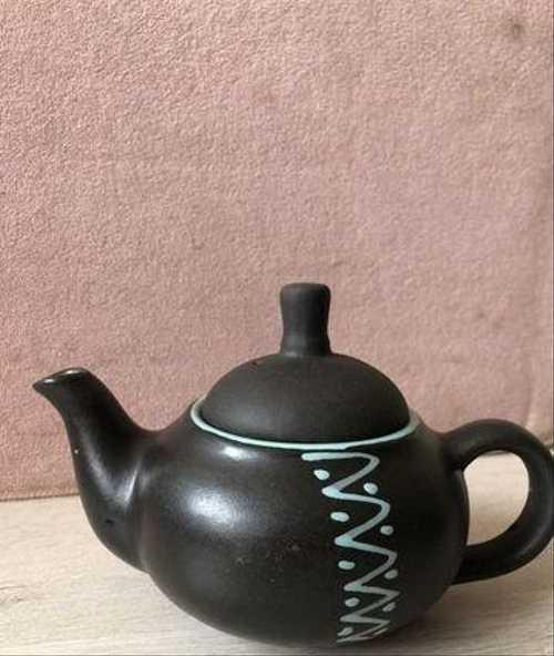 Чайник заварочный черный керамика глиняный