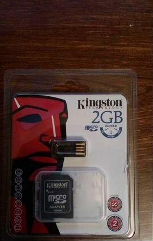 Флеш карта microSD 2Gb + adapter SD (новые)