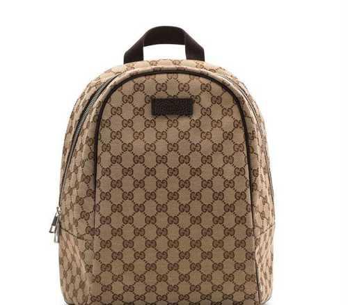 Gucci Top Zip Backpack Monogram GG BeigeBrown