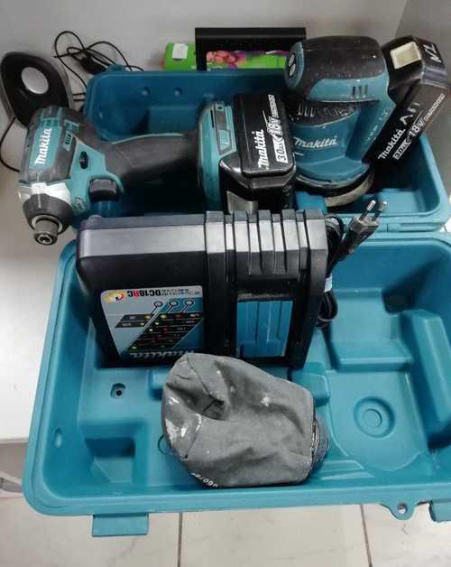 Шлейфмашина+Гайковерт Makita 18v