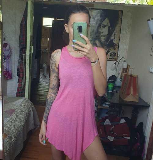 Розовая майка туника