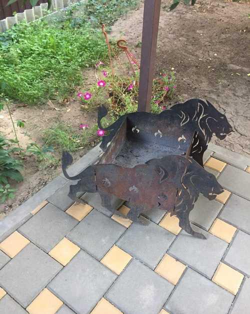 Мангал тигры крепкий тяжелый