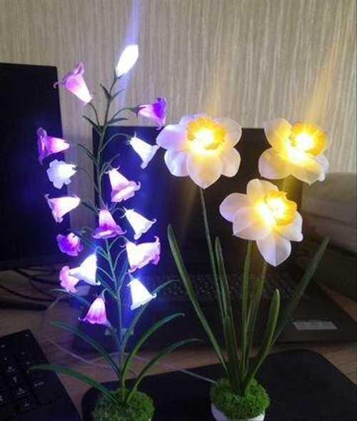 Светильники цветы с проводом USB ночник подарок