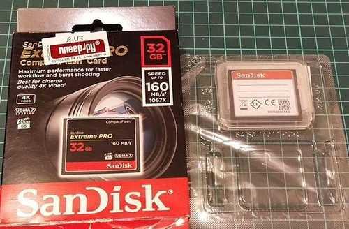 Карта памяти 32Gb - SanDisk Extreme Pro CF 160MB/s
