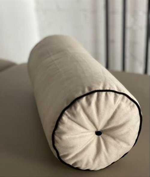 Декоративная подушка-валик из хлопкового сатина
