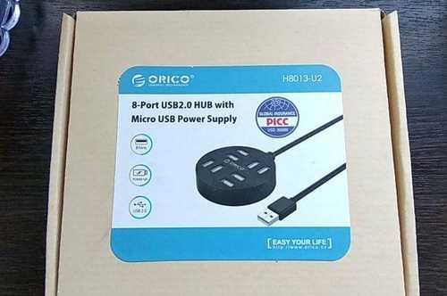 Orico usb hub Powered, хаб 8 портовый, 1 метр