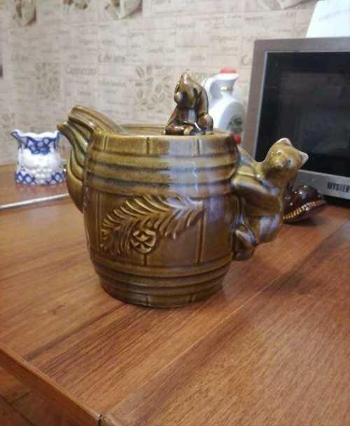 Штоф.Бочонок с мишками. (редкий) Керамика СССР