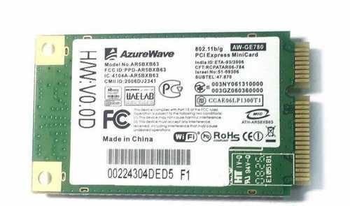 AzureWave AW-GE780 802.11b/g Mini PCI-E Wireless Москва | Комьютерные ...
