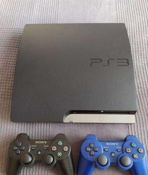 Sony PS3 slim 160gb + 2 джойстика