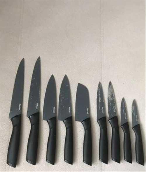 Набор кухонных ножей Тефаль 9 шт металл
