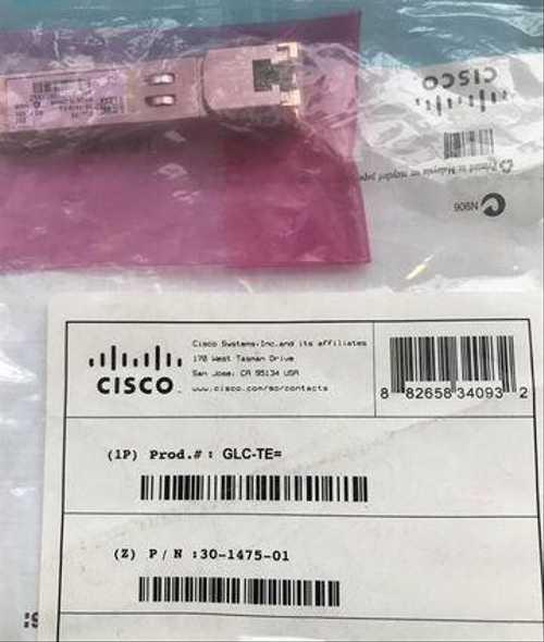 Трансивер Cisco GLC-TE Новые в наличии