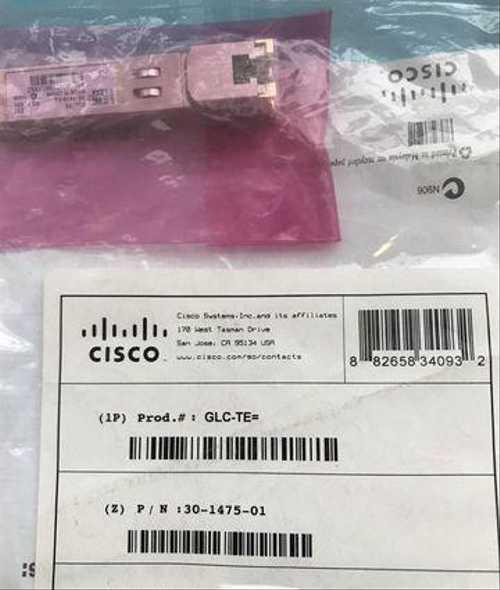 Трансивер Cisco GLC-TE Новые в наличии