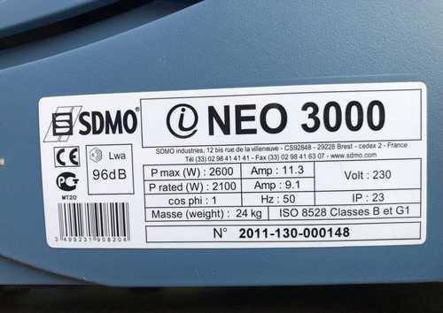 Генератор бензиновый sdmo NEO 3000