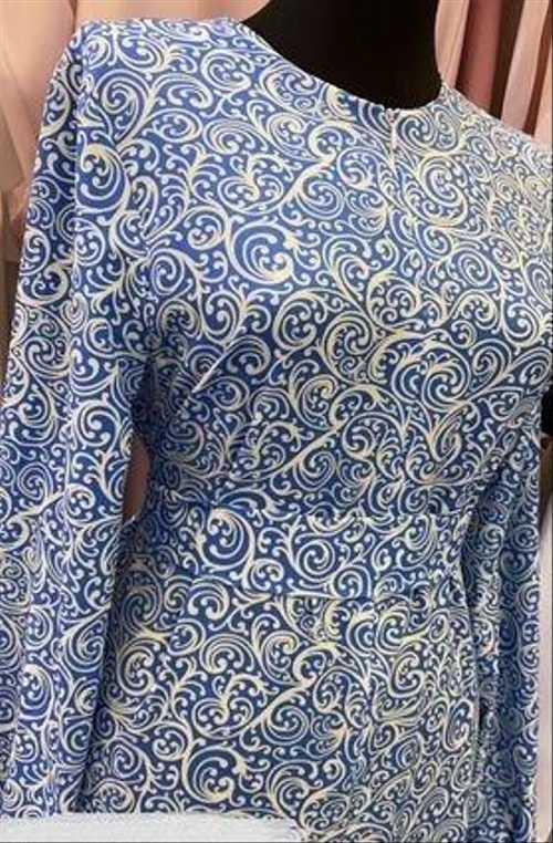 Платье (синее с белым)
