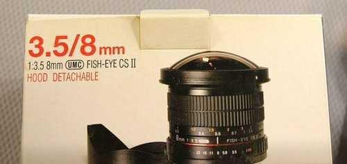 Объектив Samyang 8mm 1:3.5 Fish Eye CS II Canon EF