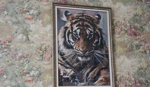 Алмазная вышивка, картина "Тигр"
