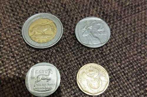 Монеты юар: 5, 2, 1 рандов