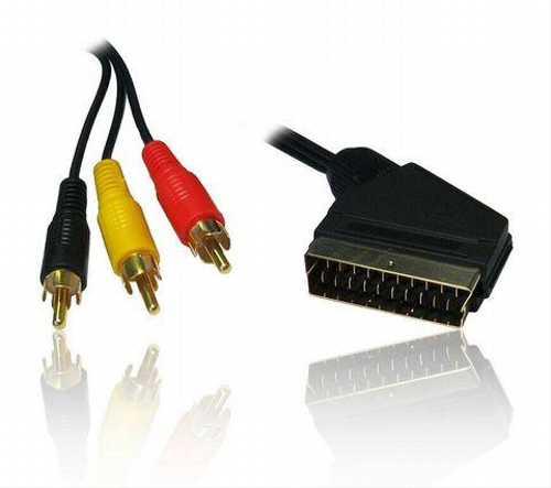 Провод адаптер scart RCA (скарт - тюльпаны)