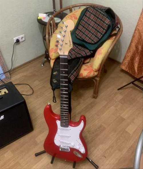 Электрогитара fender squier stratocaster + irig