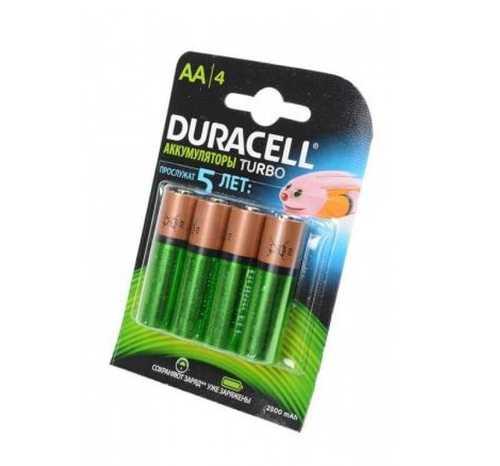 Аккумулятор AA 2500 mAh Duracell HR6, 4 шт