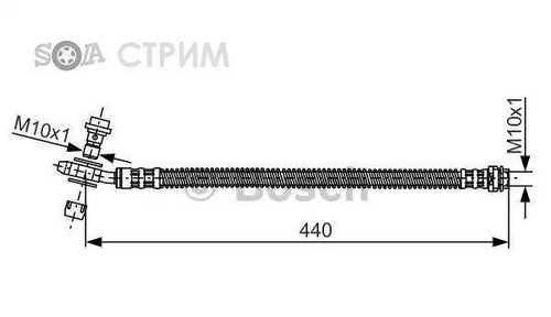 Bosch 1987481175 Шланг тормозной VW touareg 2.5-6.0 02-10 440мм задний