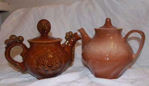 Кружка керамическая, чайник глиняный