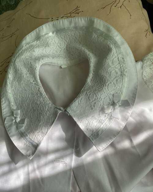 Блузка для девочки 7-8 лет с кружевными рукавами