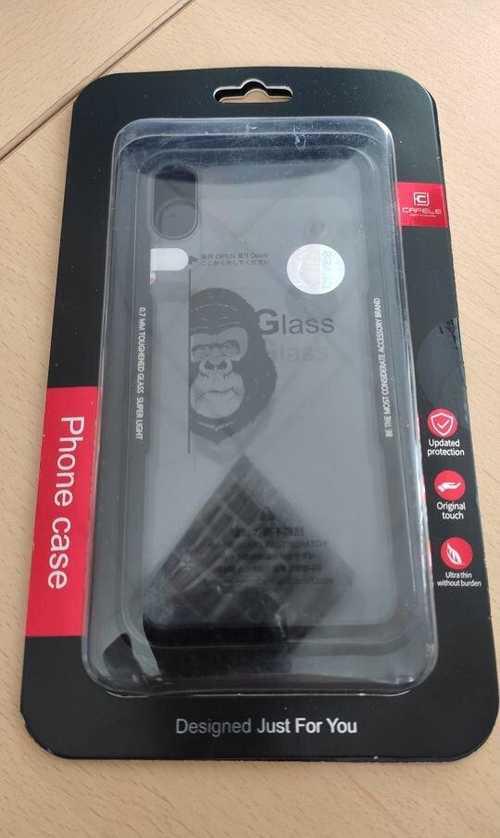 Чехол iPhone Xs прозрачное стекло Gorilla Glass