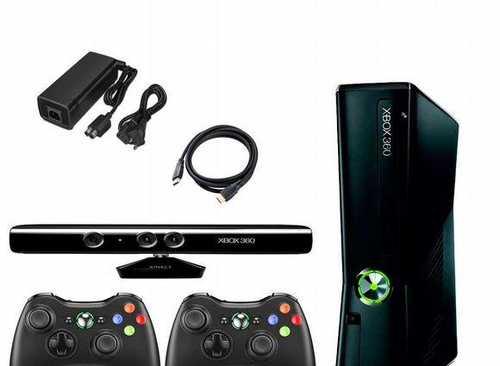 Xbox 360 slim freeboot + 3 джойстика + кинект + ги