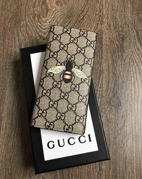 Кошелёк книжка Gucci с пчелой бумажник гуччи