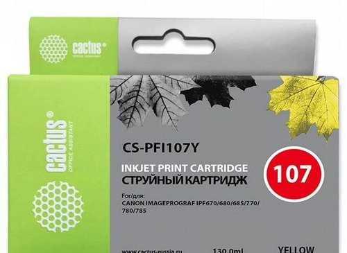 PFI-107YCS Совместимый струйный картридж Cactus