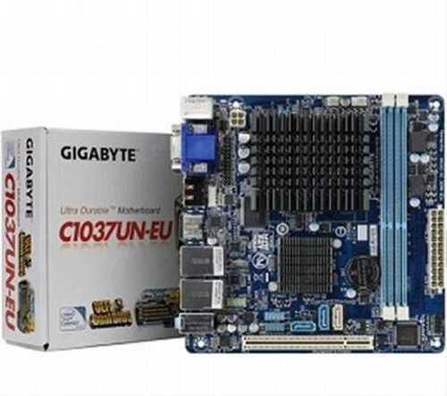М.пл. Gigabyte GA-C1037UN-EU rev.1.0 (Intel Celeron 1037U/Intel NM70/2*DDR3/PCI/SB7.1/2xglan/D-Sub/hdmi/mini-ITX) RET