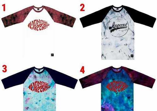 Новые футболки Tie-Dye с рукавом 3/4