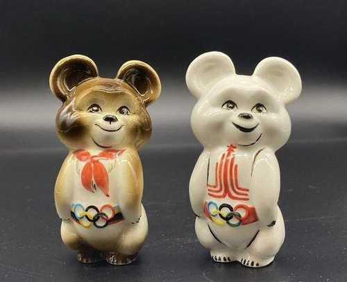 Пара фарфоровых Олимпийских мишки по 9 см. Клеймо