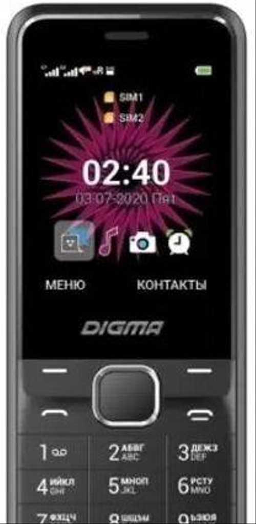 Мобильный телефон новый Digma Linx A241 Black