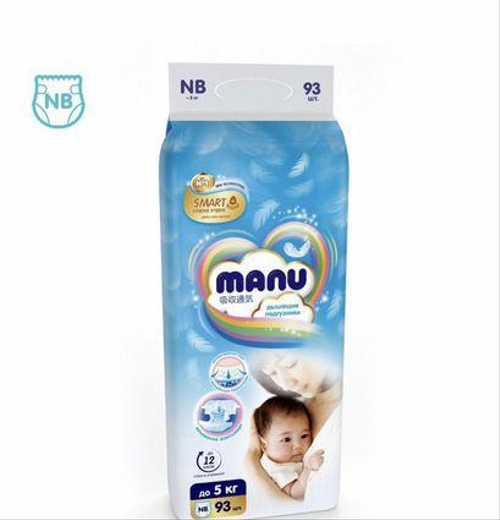 Подгузники Manu Newborn От 2 до 5 кг 93 шт