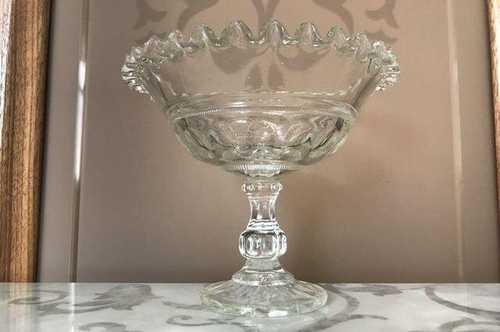 Антикварная хрустальная ваза на ножке М.Ф. 1901 г