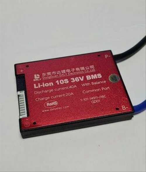 Плата контроля BMS Li-ion 10S 36V 40A