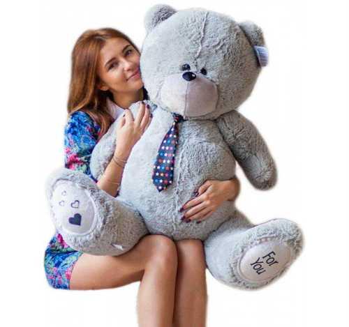 Большой мишка Тедди (Teddy) серый 130 см