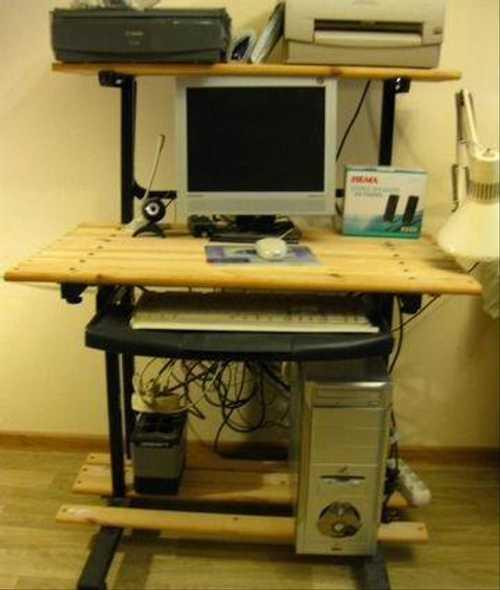 Компьютер с монитором, принтером, копиром, столом